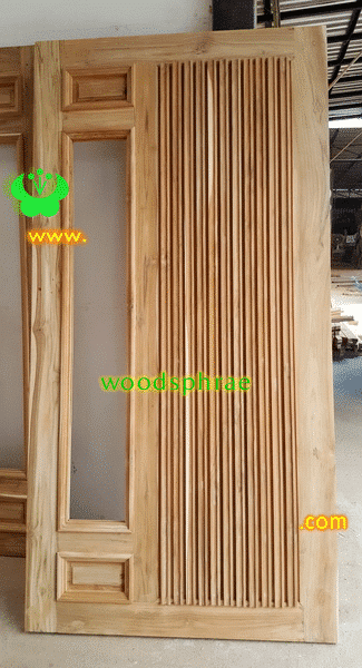 ประตูไม้สักบานเดี่ยว B289 รับประกันตลอดอายุใช้งาน ประตูไม้สัก วู๊ดแพร่