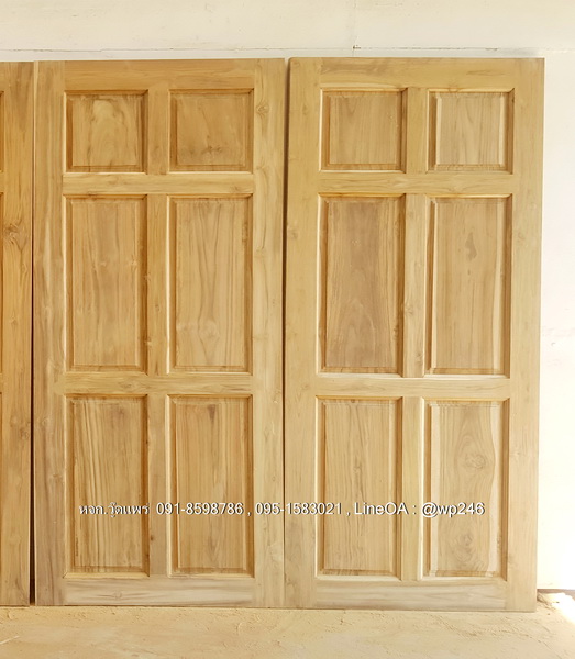ประตูไม้สักบานเดี่ยว B293 รับประกันตลอดอายุใช้งาน ประตูไม้สัก วู๊ดแพร่